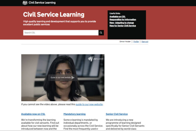 A site better for learning – Civil Service